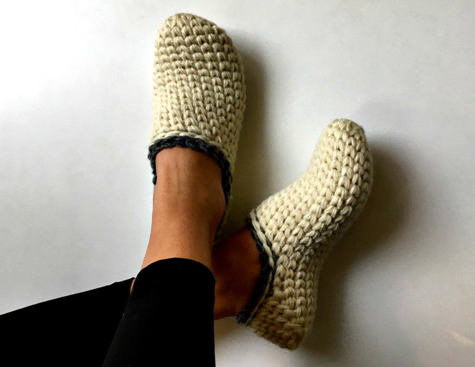 100% Natural Wool Slippers Organic Wool Crochet Slippers - Etsy