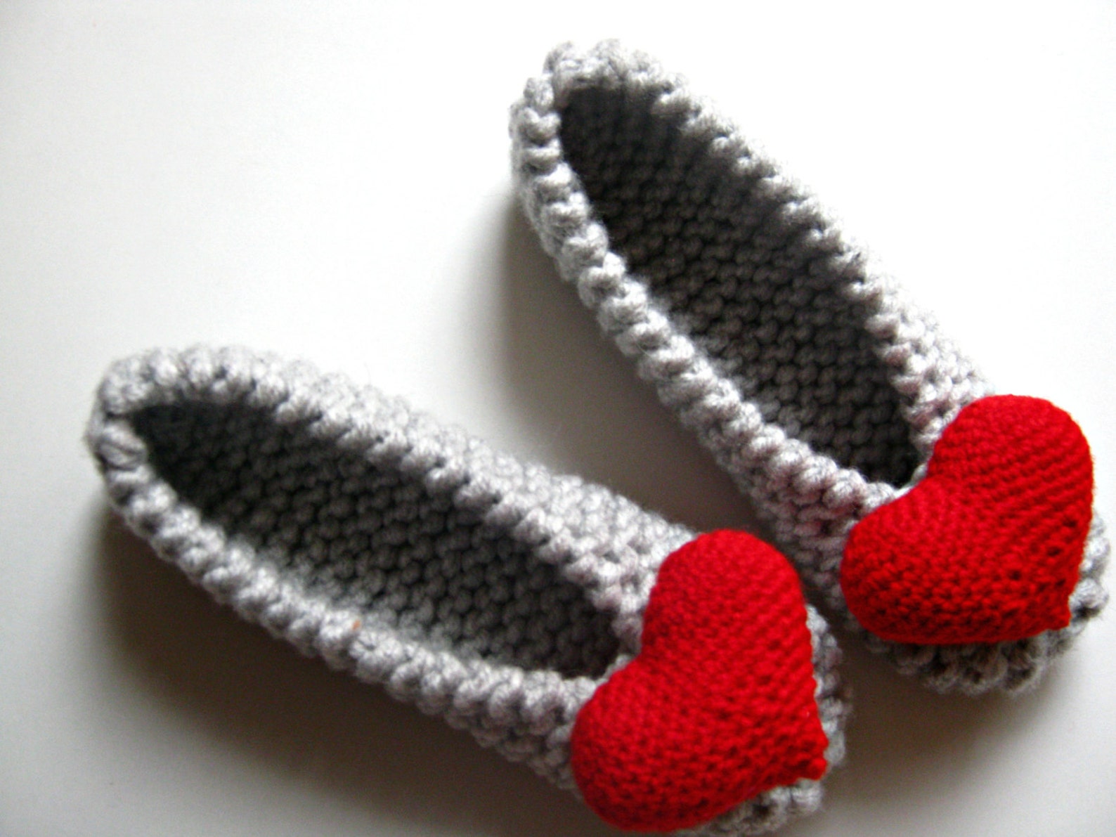 Heart Ballet Flats Knitted Womens Slippers Bridal Slippers - Etsy
