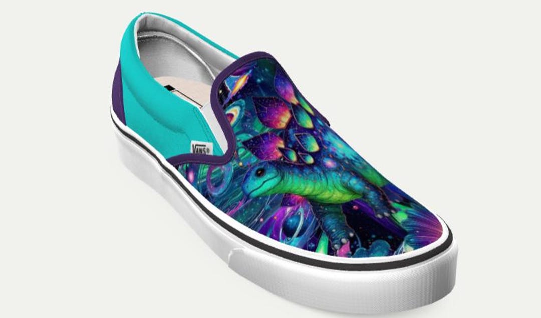 Custom Vans Dinosaur Classic Slip Ons - Etsy