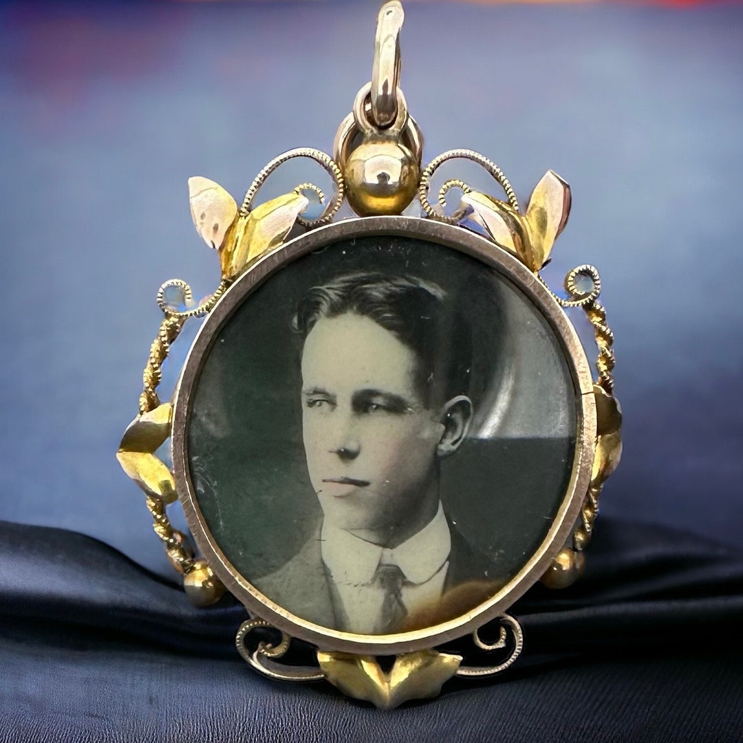 Antique Round Open Locket With Photos - 9ct Yellow Gold - 30mm - Etsy