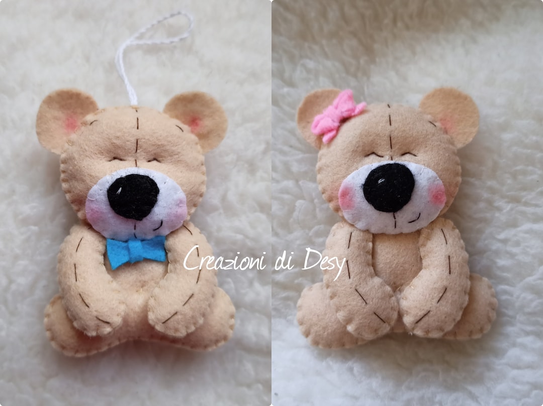 Felt Teddy Bear, Carousel Teddy Bear, Girl Teddy Bear, Newborn Boy ...