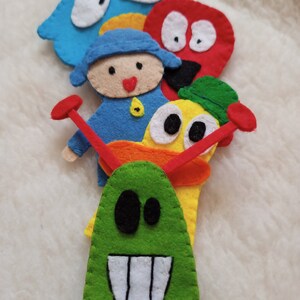 Pocoyo Finger Puppets, Pocoyo Characters Fred Octopus, Valentina, Alien ...