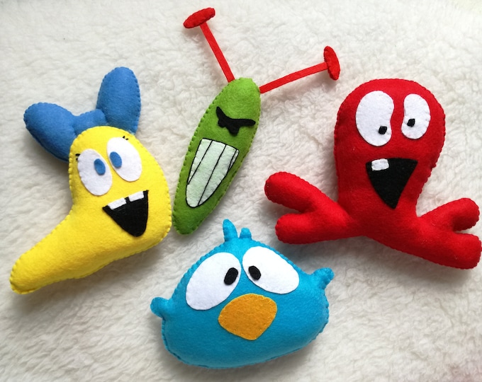 Pocoyo Characters Fred Octopus, Valentina, Alien, Felt Snore. Children ...