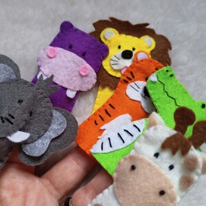 Finger Puppets, Felt Animals in Savannah Theme, Jungle Animals ...