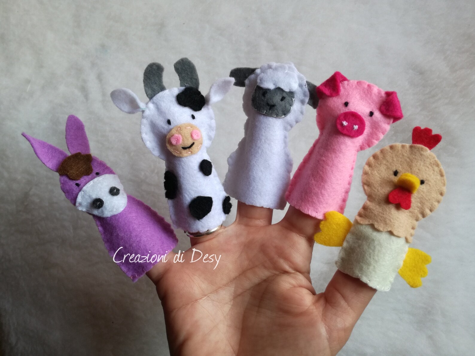 Finger Puppets Farm Animals Puppets Galina Cow Donkey Horse - Etsy