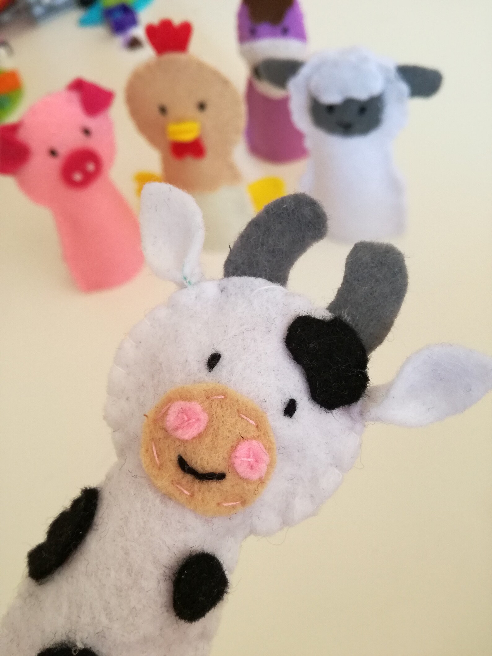 Finger Puppets Farm Animals Puppets Galina Cow Donkey Horse - Etsy
