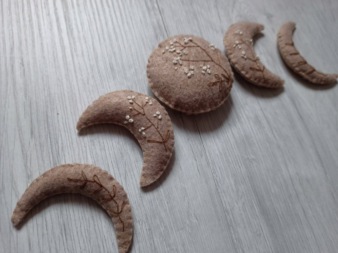 Moon Phases, Full Moon, Half Moon, New Moon, Phases of the Moon, Felt ...