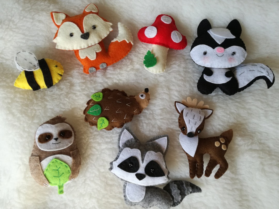 Felted Forest Animals Forest Animals Birth Bow Little Animals Fox Skunk ...