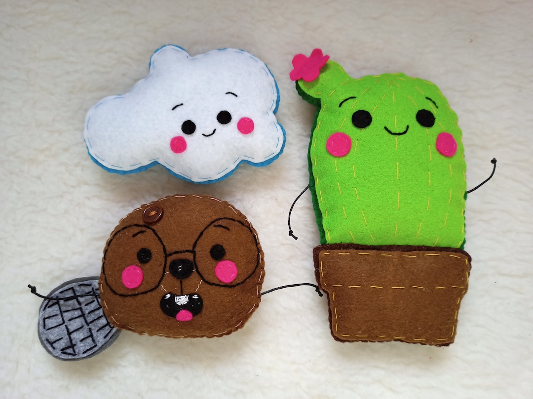 Baby Tv Stitches, Cactus, Felt Beaver, Bedroom Decorations, Gift Idea ...