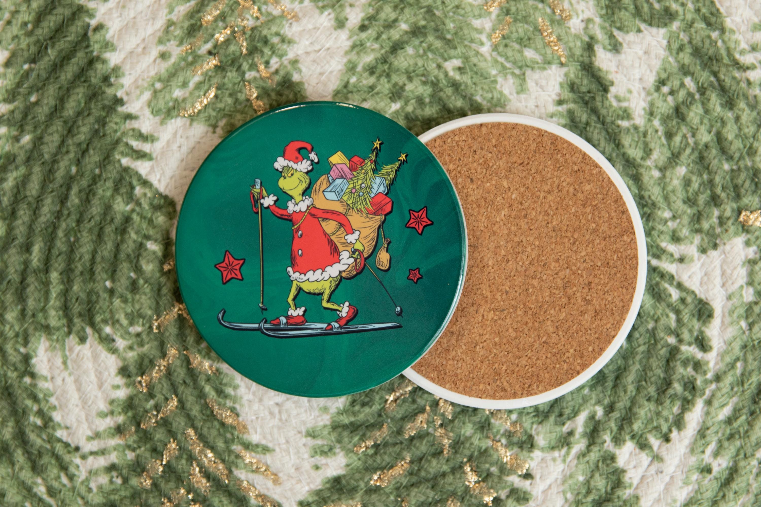 The Grinch Coaster Set: Original Handmade Poured Paint Design - Set of ...