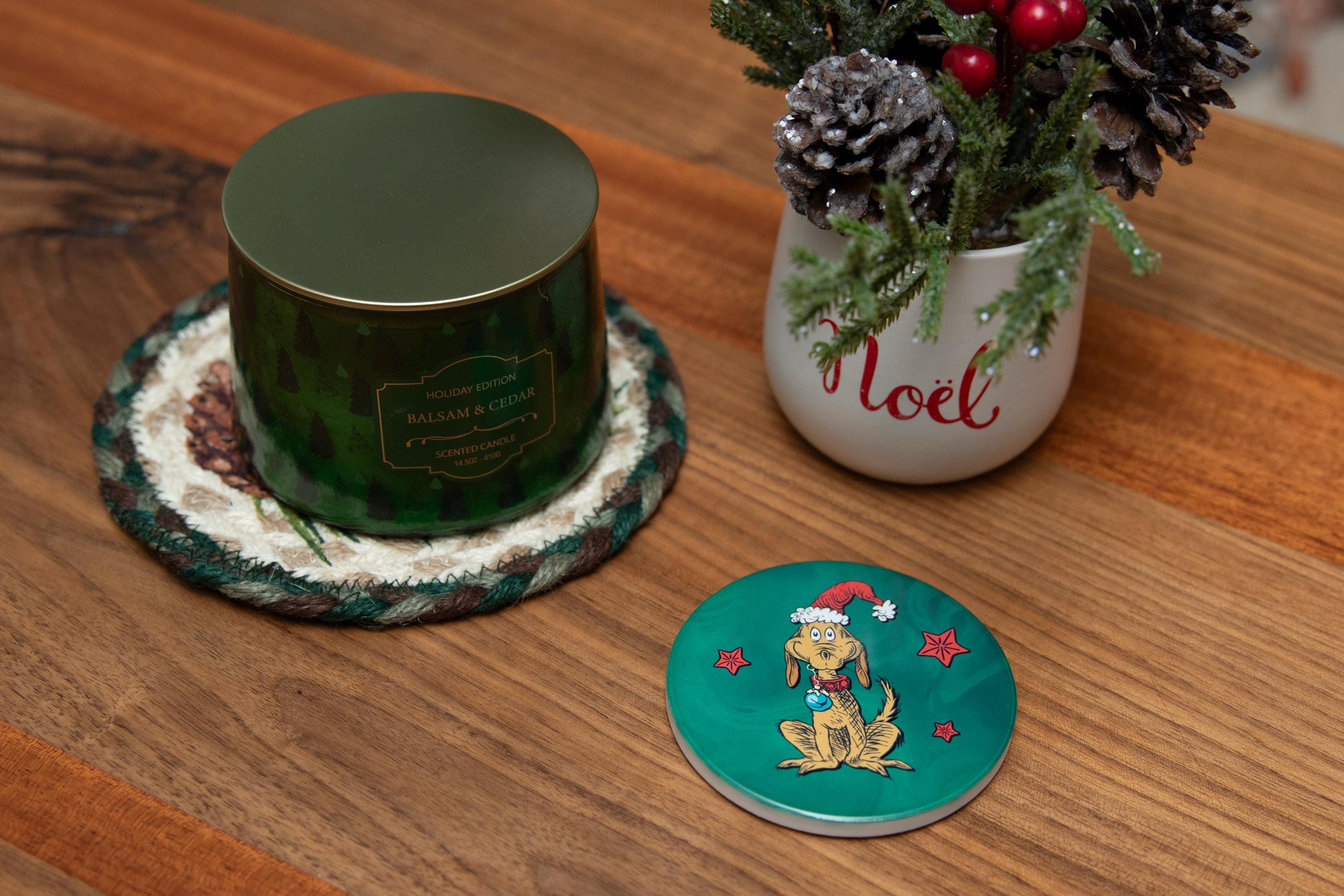The Grinch Coaster Set: Original Handmade Poured Paint Design - Set of ...