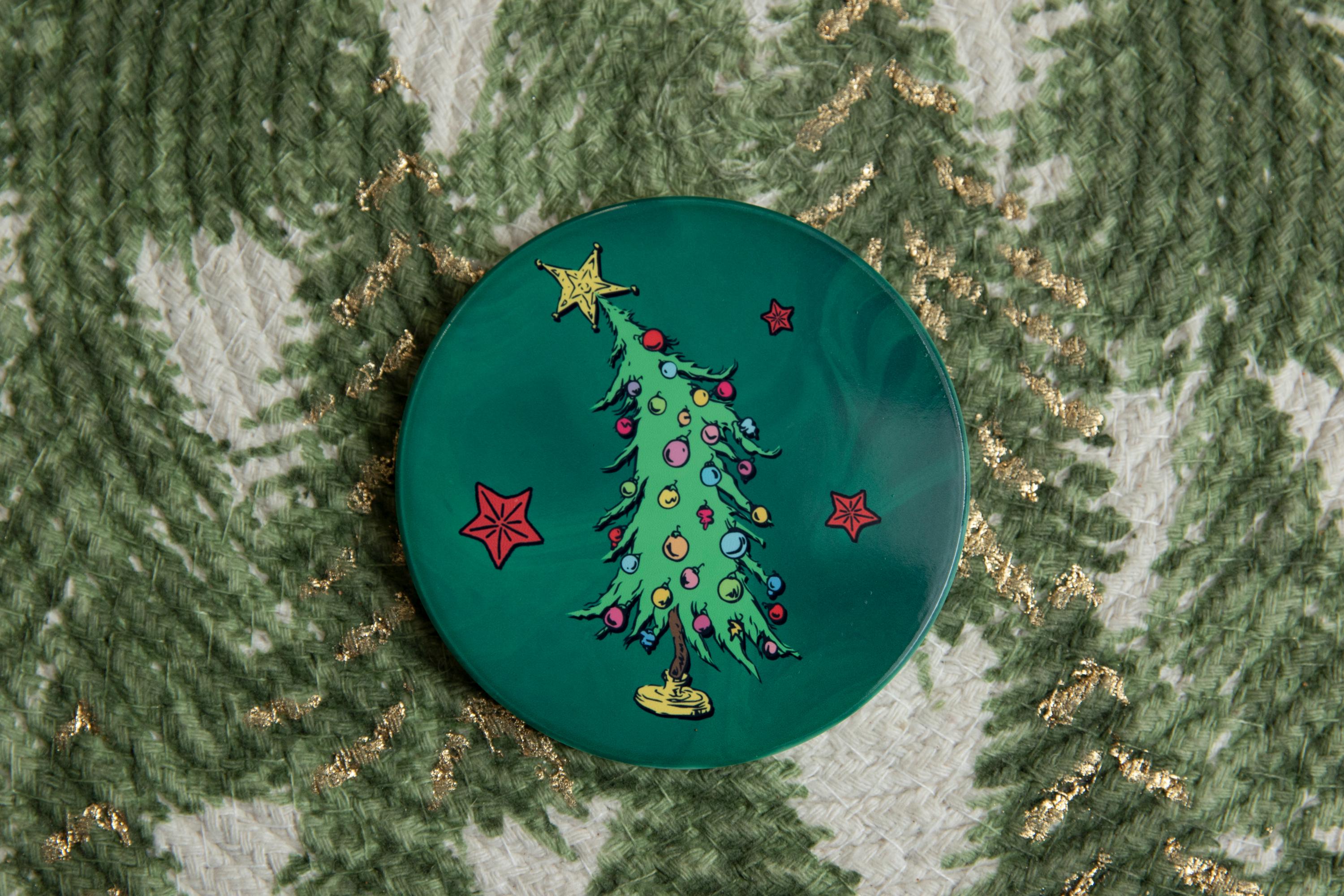 The Grinch Coaster Set: Original Handmade Poured Paint Design - Set of ...
