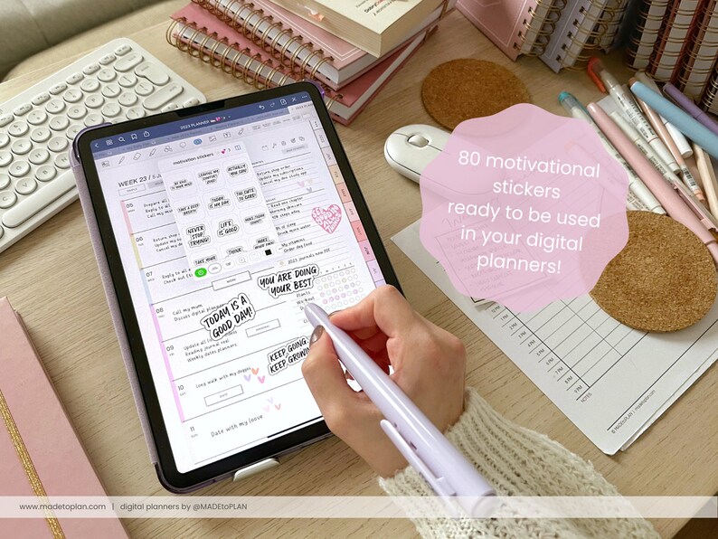 Motivational Positive Digital Stickers Words and Phrases - Etsy