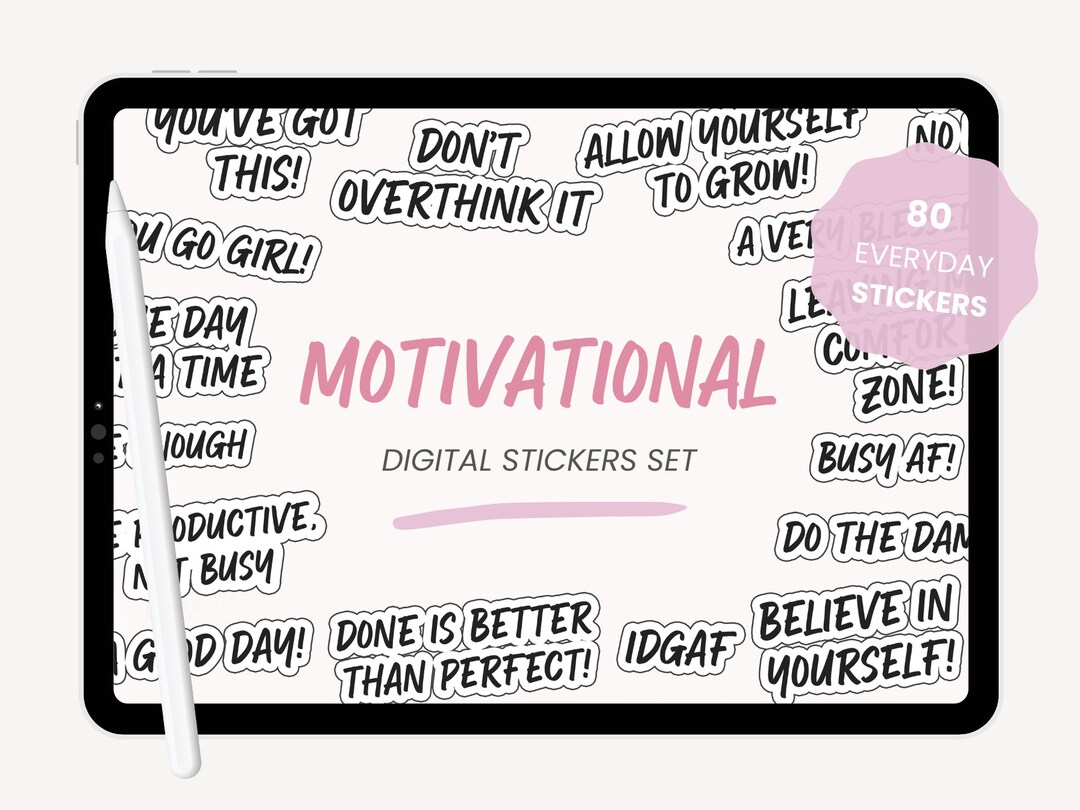 Motivational Positive Digital Stickers | Words and Phrases Everyday ...