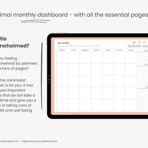 Digital Monthly Planner | Landscape Monthly Calendar | Month at a ...