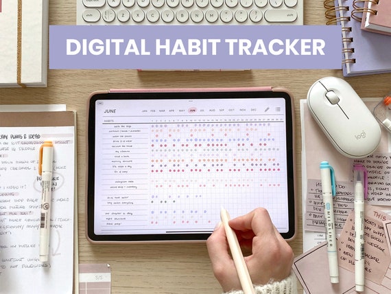 Digital Daily Habit Tracker 12 Months Routine and Motivation - Etsy