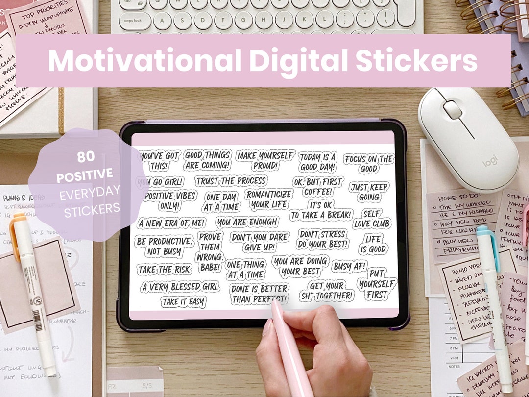 Motivational Positive Digital Stickers | Words and Phrases Everyday ...