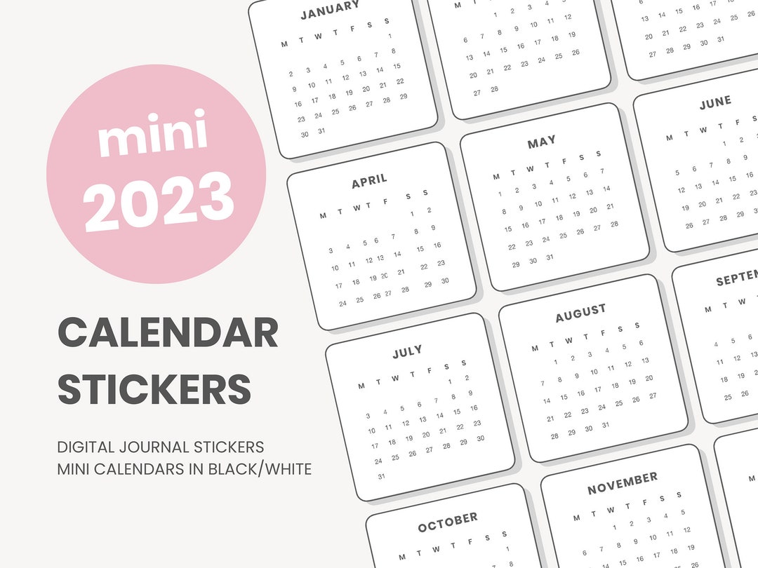 2023 Calendar Stickers | Essential Widget Stickers | Goodnotes Elements ...