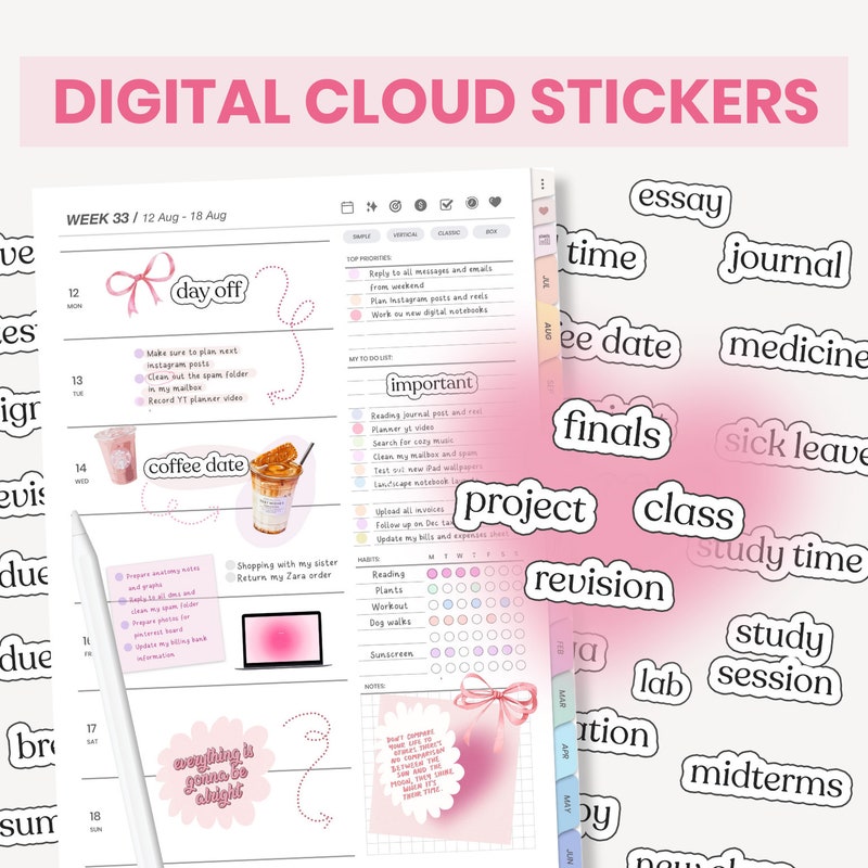 Cloud Stickers - Etsy