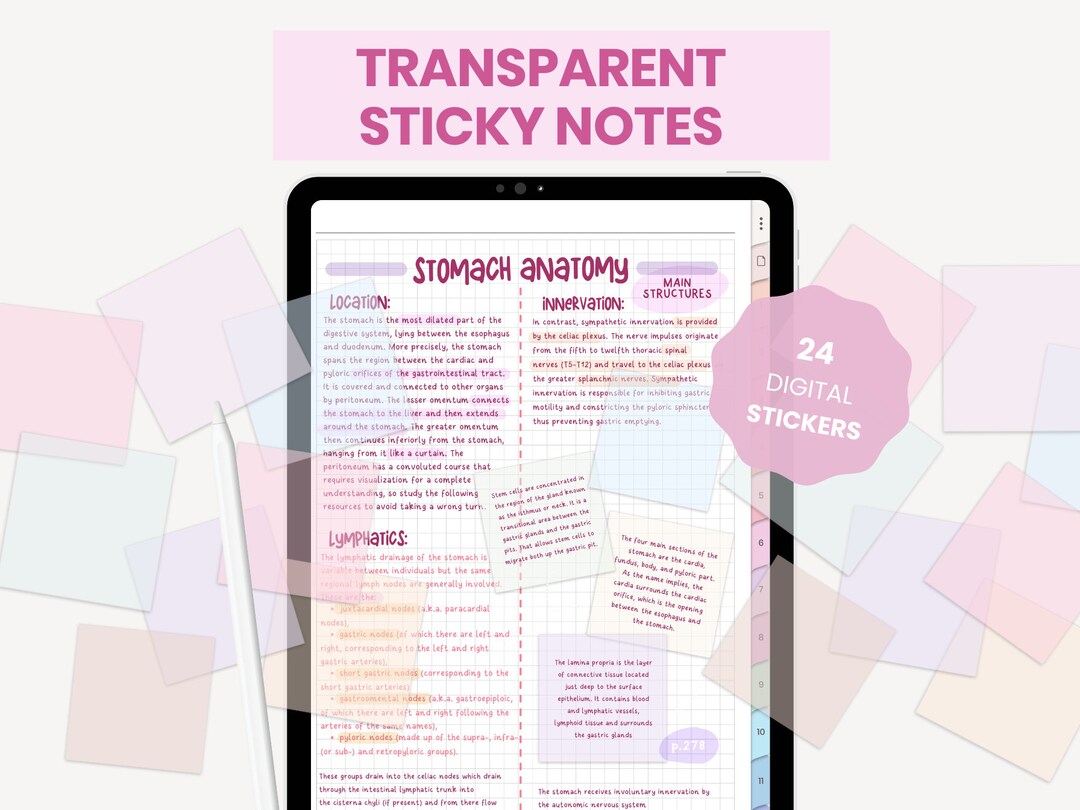 Transparent Digital Stickers | Digital Sticky Notes | Translucent ...