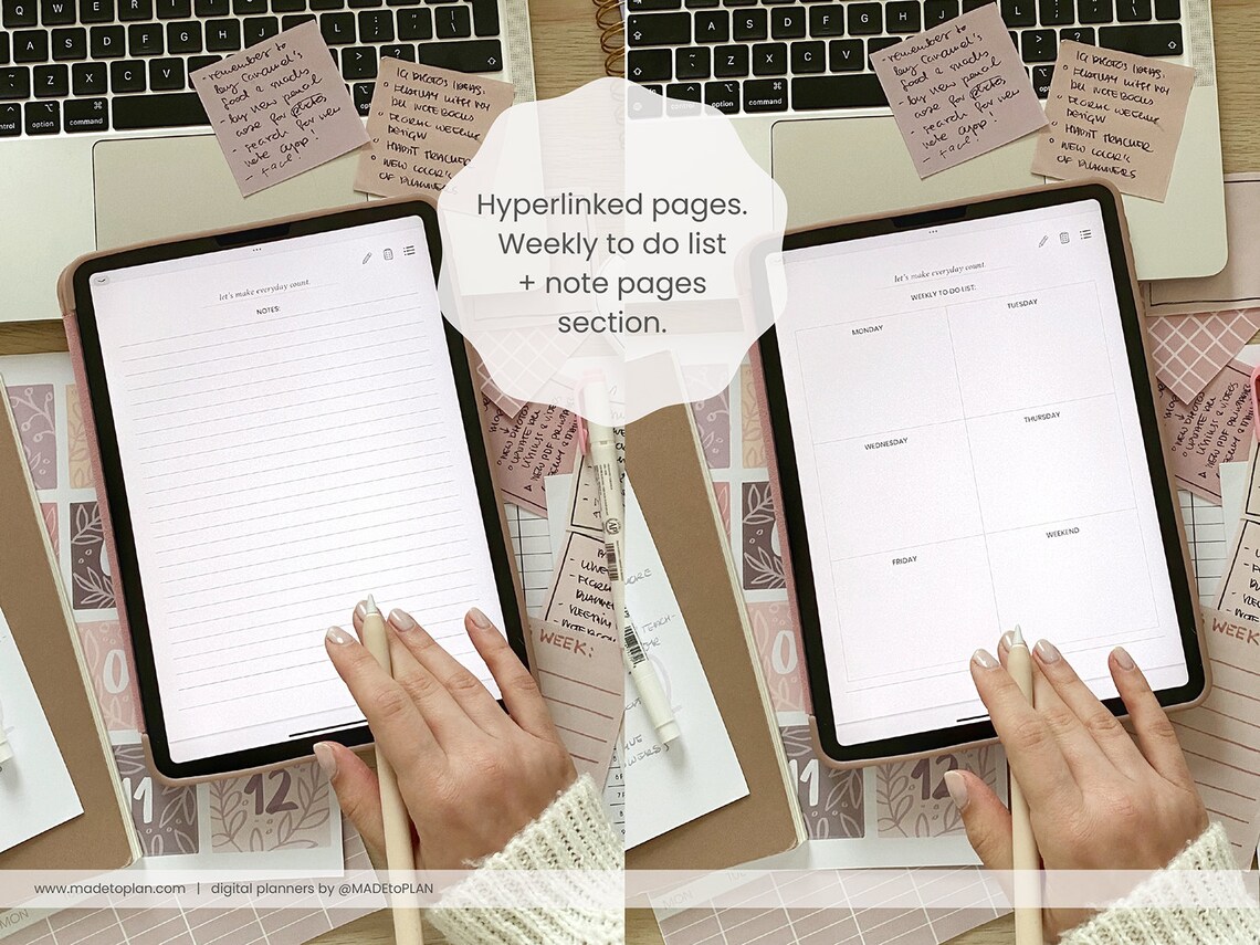 Digital Daily Planner Notepad to Do List Digital Planner - Etsy