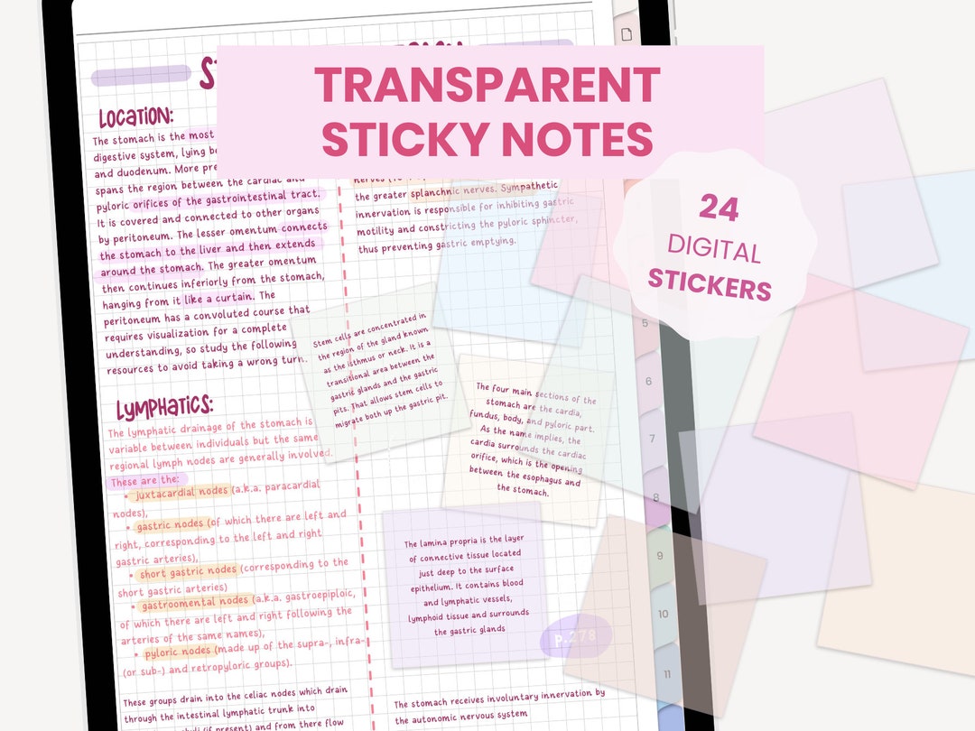 Transparent Digital Stickers | Digital Sticky Notes | Translucent ...