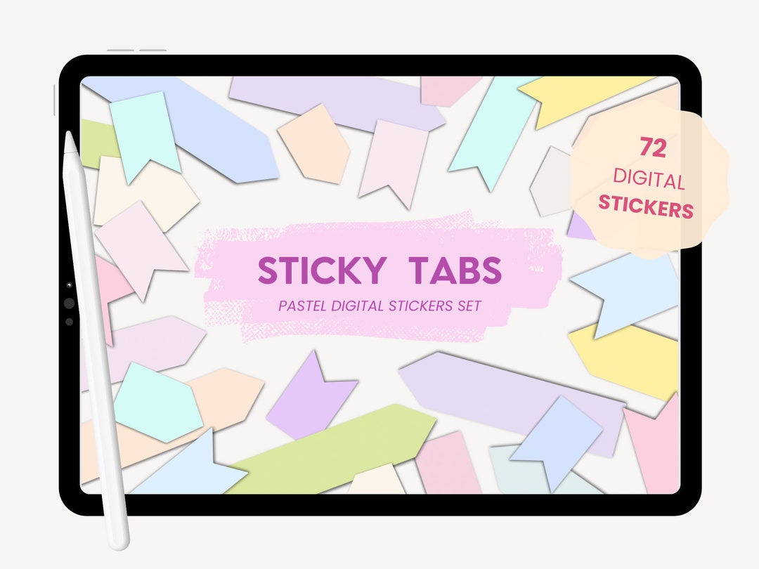 Digital Sticky Index Tabs Digital Planner Stickers | Functional PNG ...