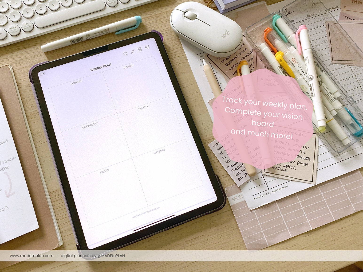 Weekly Dashboard Digital Daily Schedule Planner Weekly - Etsy