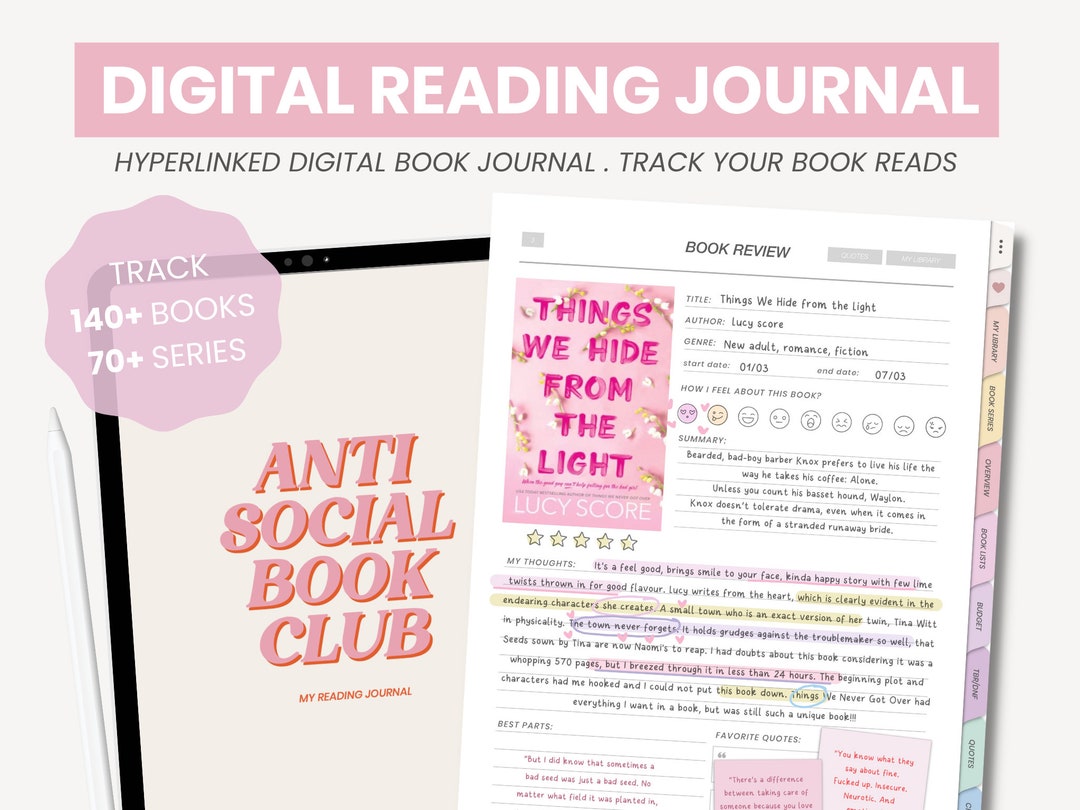 Digital Reading Journal | Digital Reading Planner | Reading Log ...