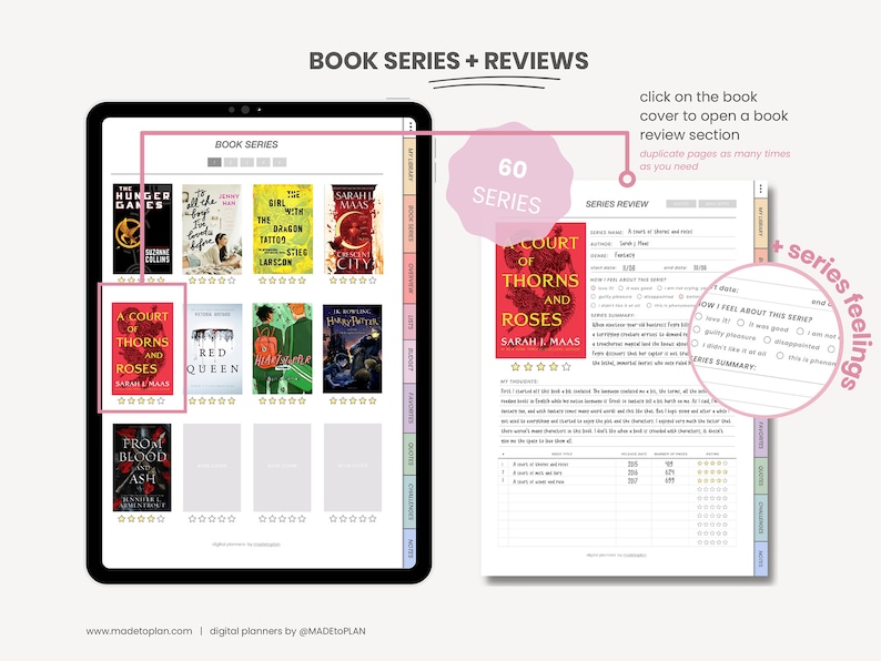 Digital Reading Journal Digital Reading Planner Reading - Etsy