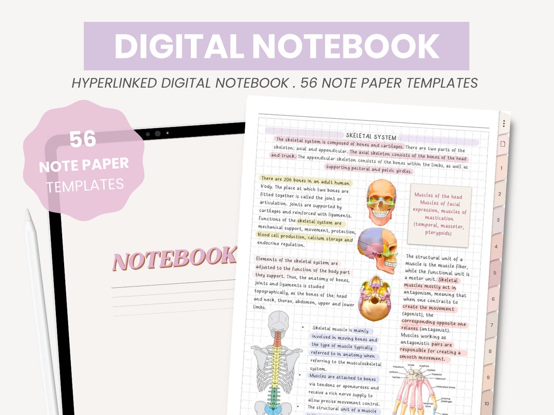 Portrait Digital Notebook Student Note Taking Digital Notepad Digital ...