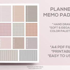 Printable Sticky Notes - Printable Memo Cards - Printable Grid Notes ...