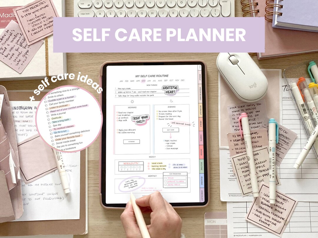 Self Care Digital Planner | Digital Gratitude and Daily Reflection ...