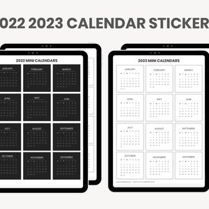 Digital Calendar Planner Stickers | 2022 2023 Monthly Calendars for ...