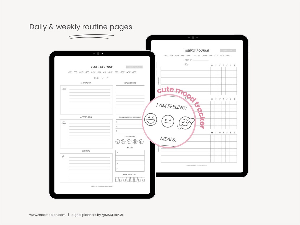 Daily Routine Planner | Weekly Routine Habit Tracker Checklist ...
