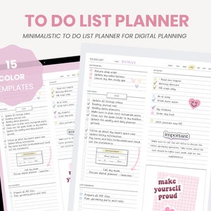 To Do List Digital Planner | Task List Checklist | Minimalist to Do ...