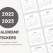 Digital Calendar Planner Stickers | 2022 2023 Monthly Calendars for ...