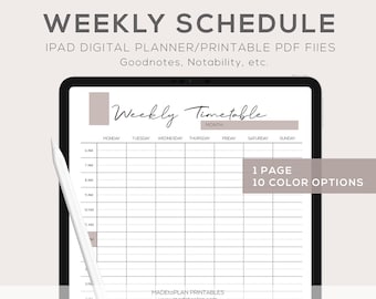 Digital Daily Timetable Planner for iPad Goodnotes Notability - Etsy