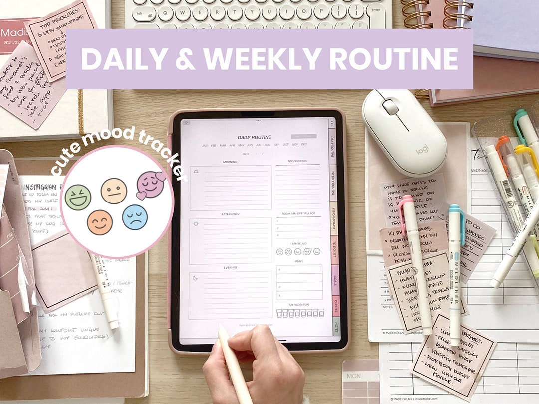 Daily Routine Planner | to Do List Digital Planner | Morning - Evening ...