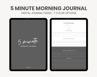 5 Minute Morning Journal Digital | Digital Gratitude Journal | Daily ...
