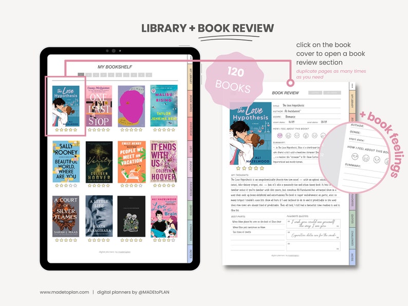 Digital Reading Journal Digital Reading Planner Reading - Etsy