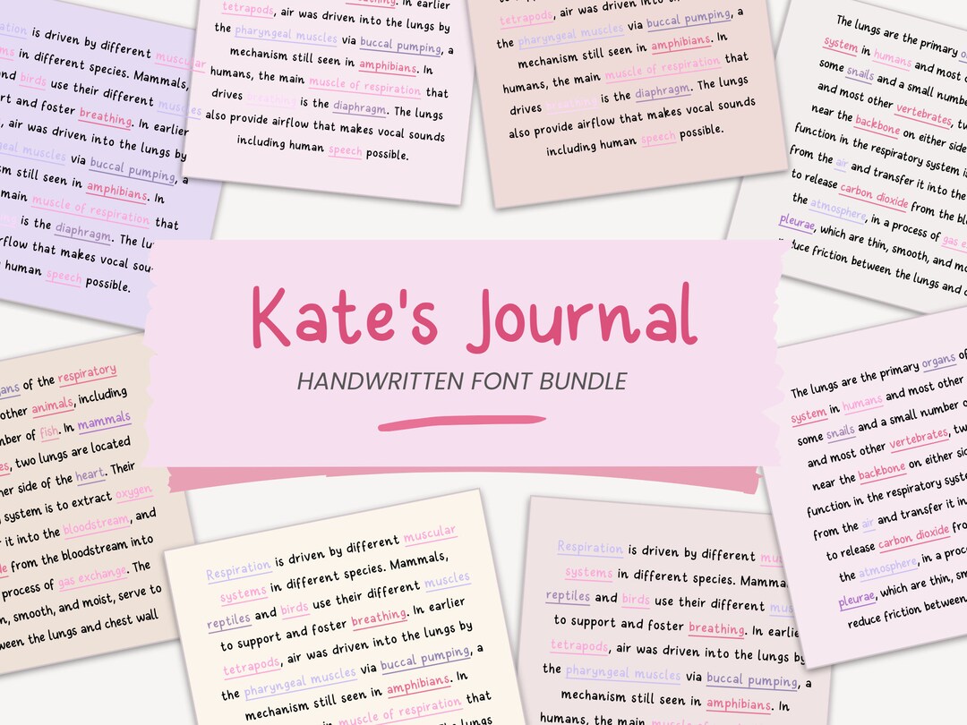 Kate's Journal Font | Neat Handwritten Font | Cute Handwriting ...