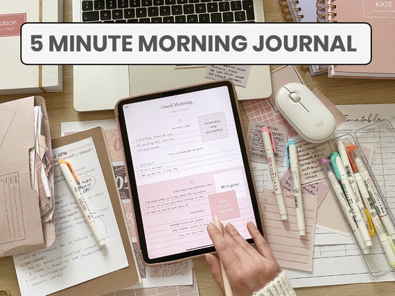 5 Minute Morning Journal Digital Digital Gratitude Journal - Etsy