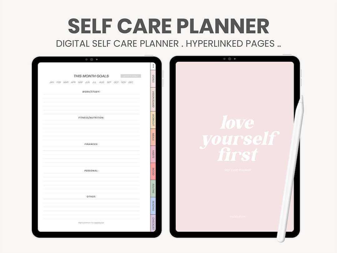 Self Care Digital Planner Digital Gratitude Journal Mindfulness Journal ...