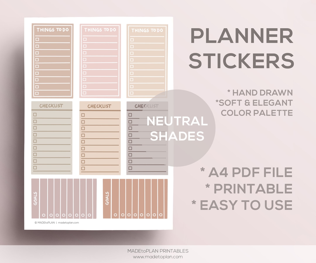 Sidebar Checklist Stickers Printable Stickers to Do Stickers Printable ...