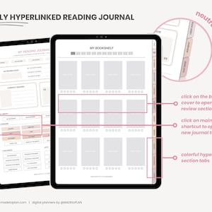 Digital Reading Journal Reading Planner Book and Reading Tracker Book ...