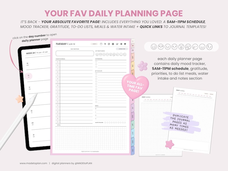 2026 Digital Planner Bundle | Hyperlinked Dated Monthly Weekly Daily ...