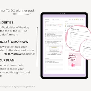 To Do List Digital Planner | Task List Checklist | Minimalist to Do ...