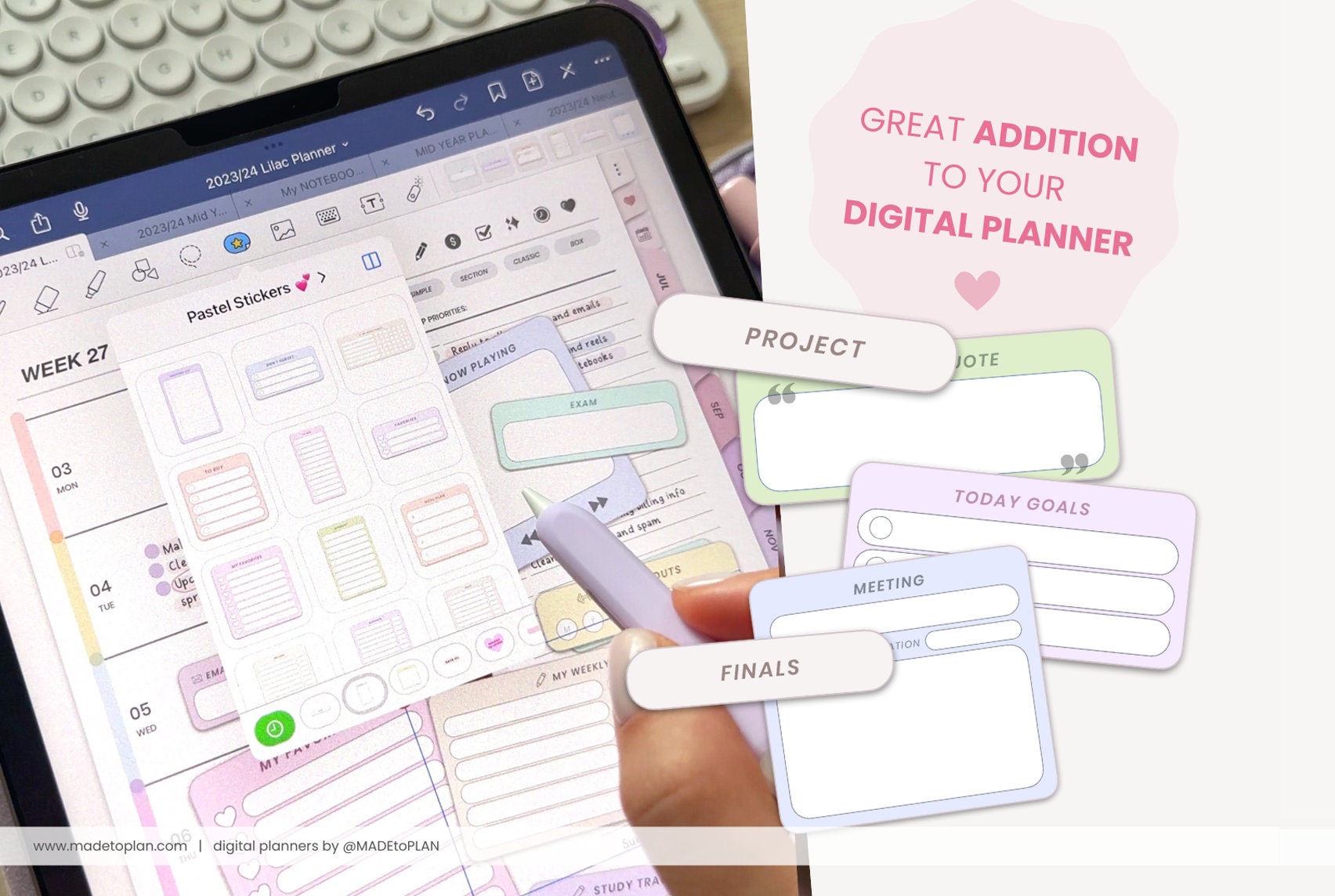 Everyday Life Digital Stickers | Productivity Digital Stickers | Pastel ...