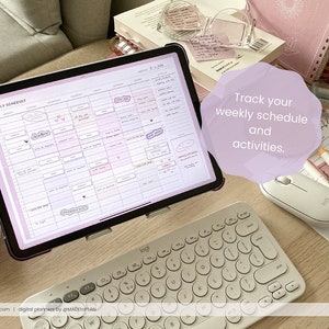 Digital Weekly Schedule Timetable | Hourly Weekly Organizer | School ...